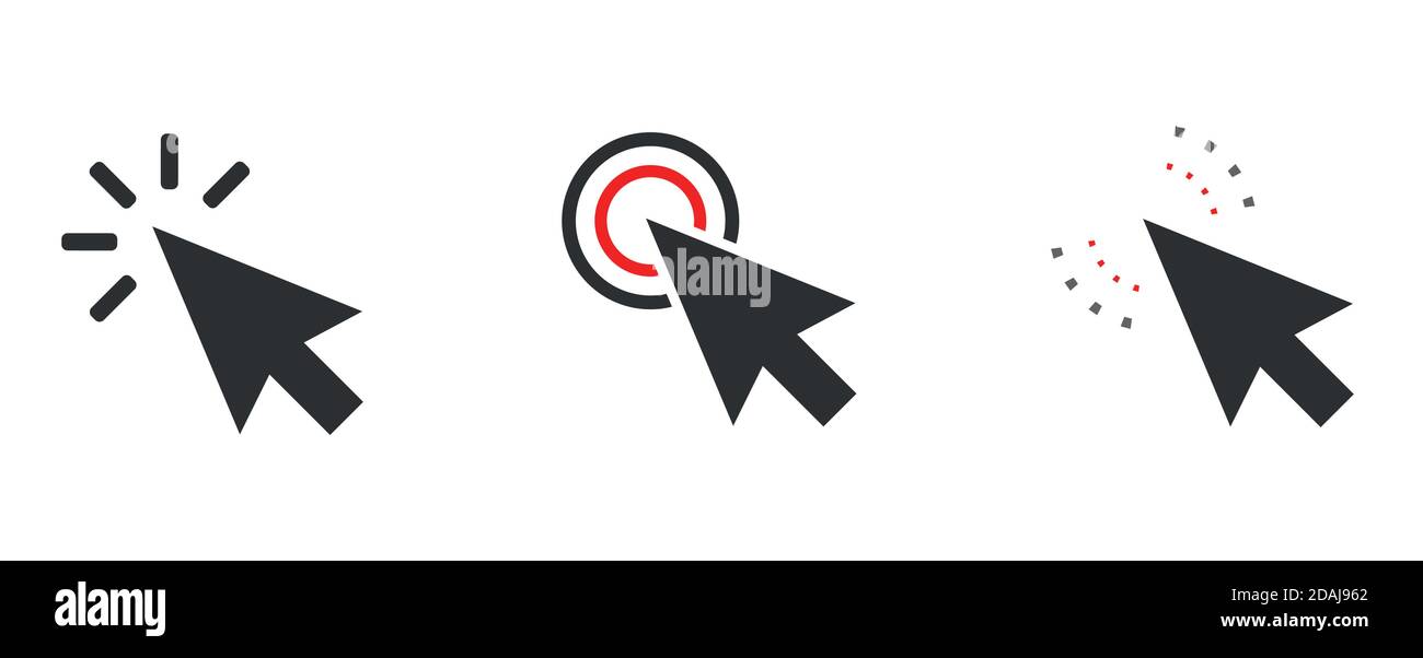 Set computer mouse cursor arrow. Vector illustration isolated on white ...