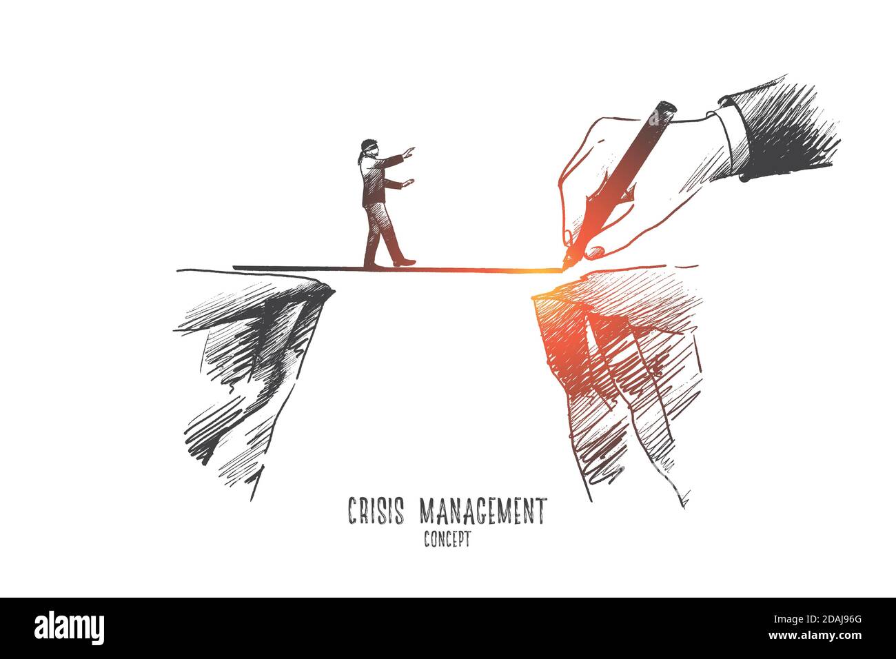 Crisis management concept. Hand drawn isolated vector Stock Vector ...