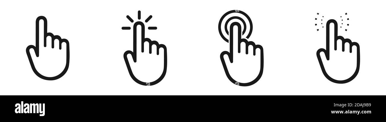 Hand cursor click symbol icon. Touch vector icons. Illustration ...
