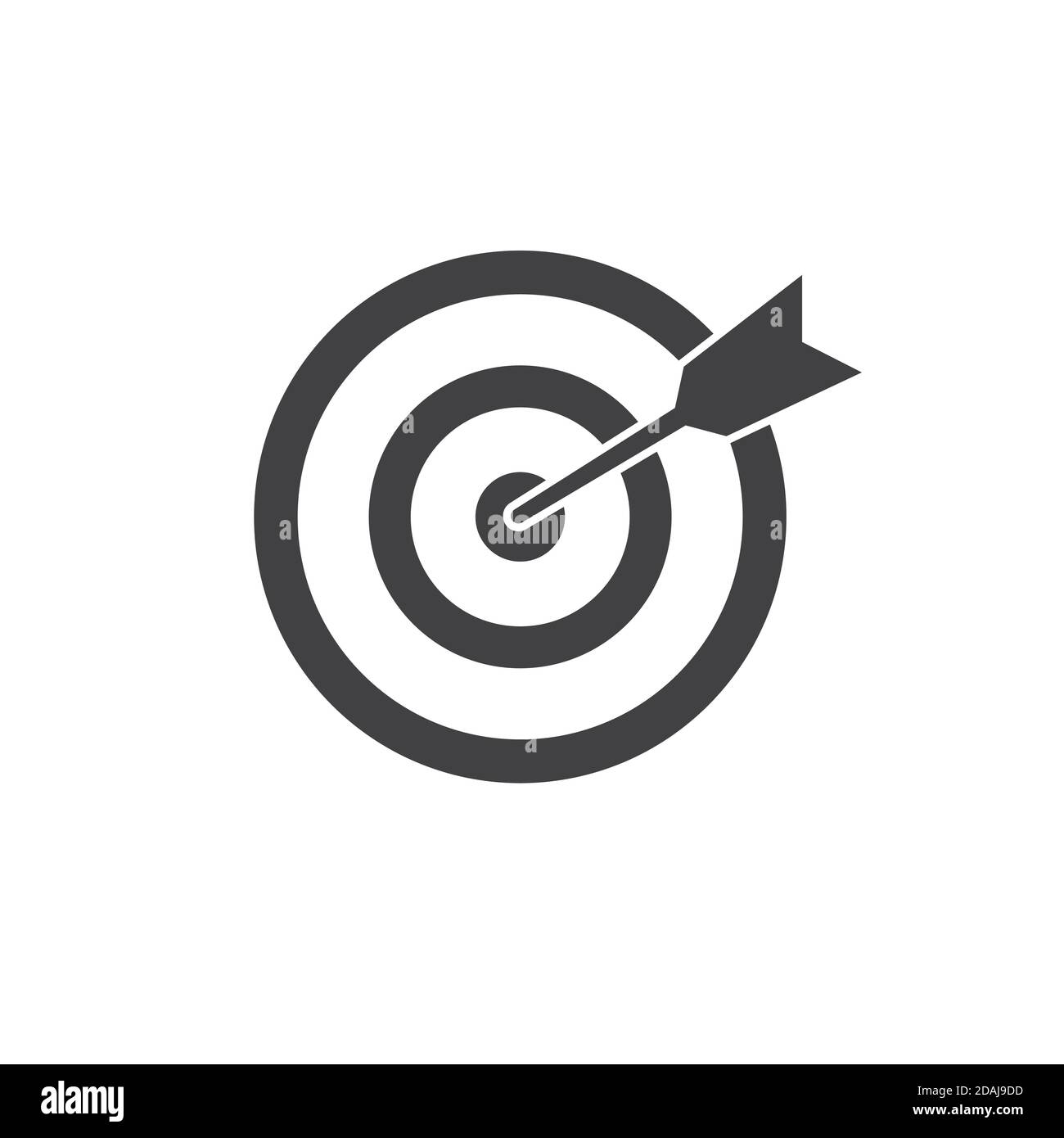 Target icon in black on a white background. Vector illustration Stock ...