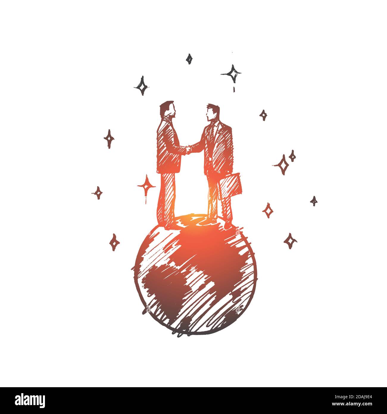 Global partners concept. Hand drawn isolated vector Stock Vector Image ...