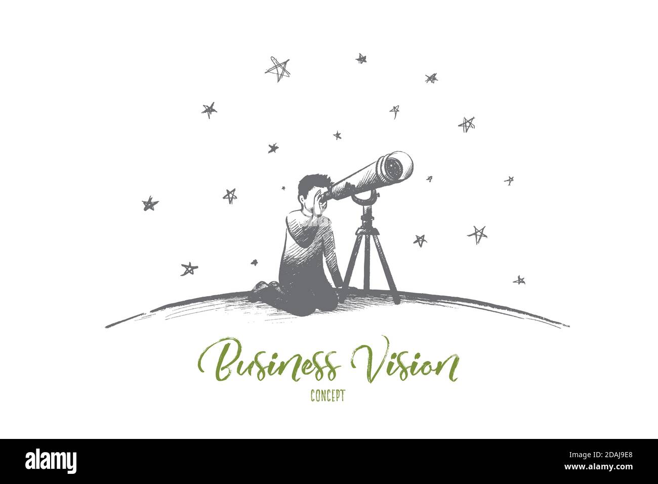 Business vision concept. Hand drawn isolated vector Stock Vector Image ...