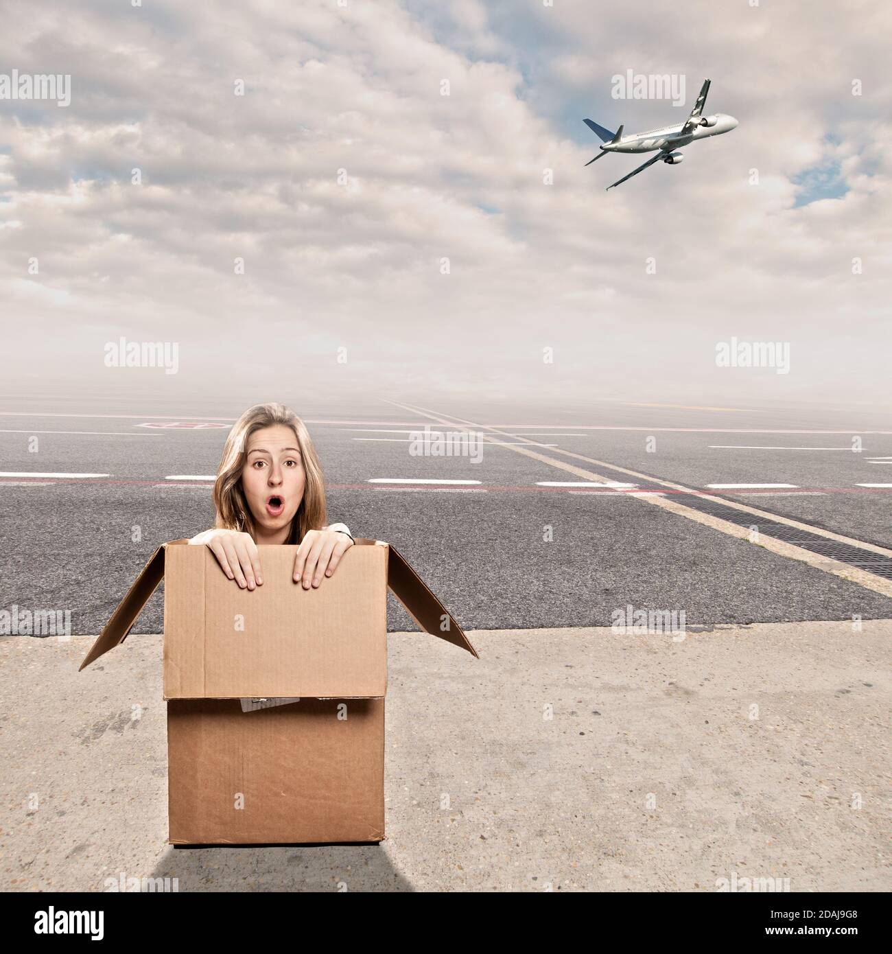 Woman trapped box hi-res stock photography and images - Alamy
