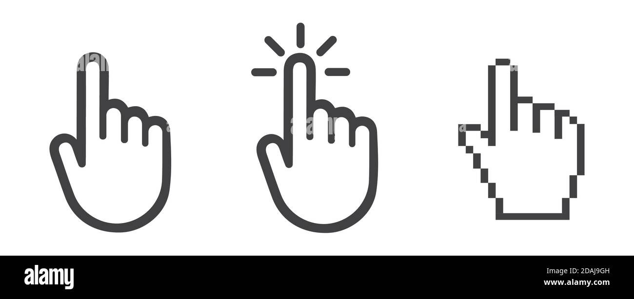 Hand cursor click symbol icon. Touch vector icons. Illustration ...