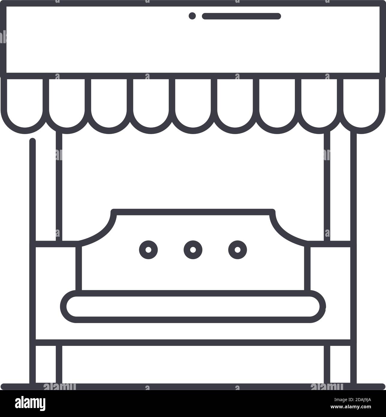 Bus stop icon, linear isolated illustration, thin line vector, web ...