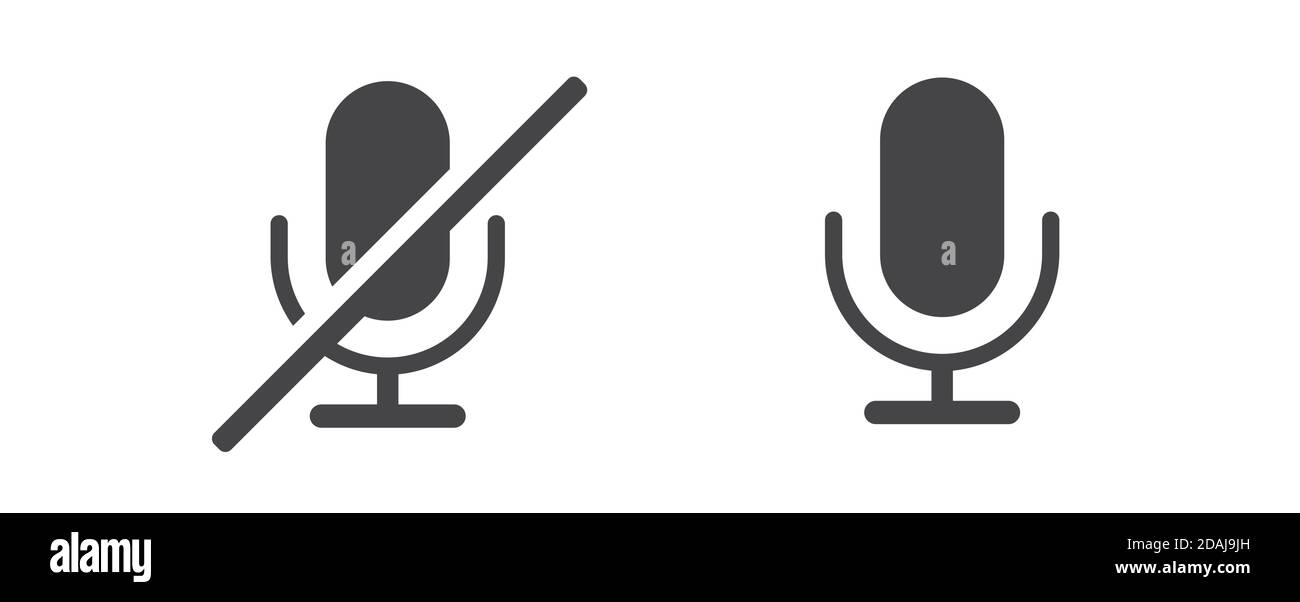 Microphone Icon Set Isolated on White Background Stock Vector Image ...