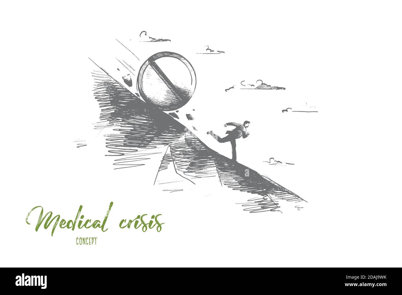 Medical crisis concept. Hand drawn isolated vector Stock Vector Image ...