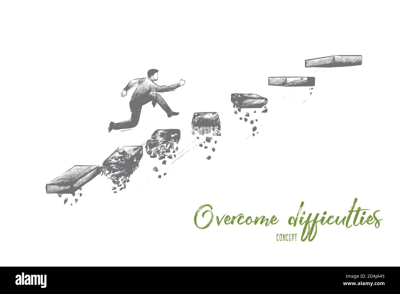 Overcome difficulties concept. Hand drawn isolated vector Stock Vector ... Overcome difficulties concept. Hand drawn isolated vector Stock Vector ...