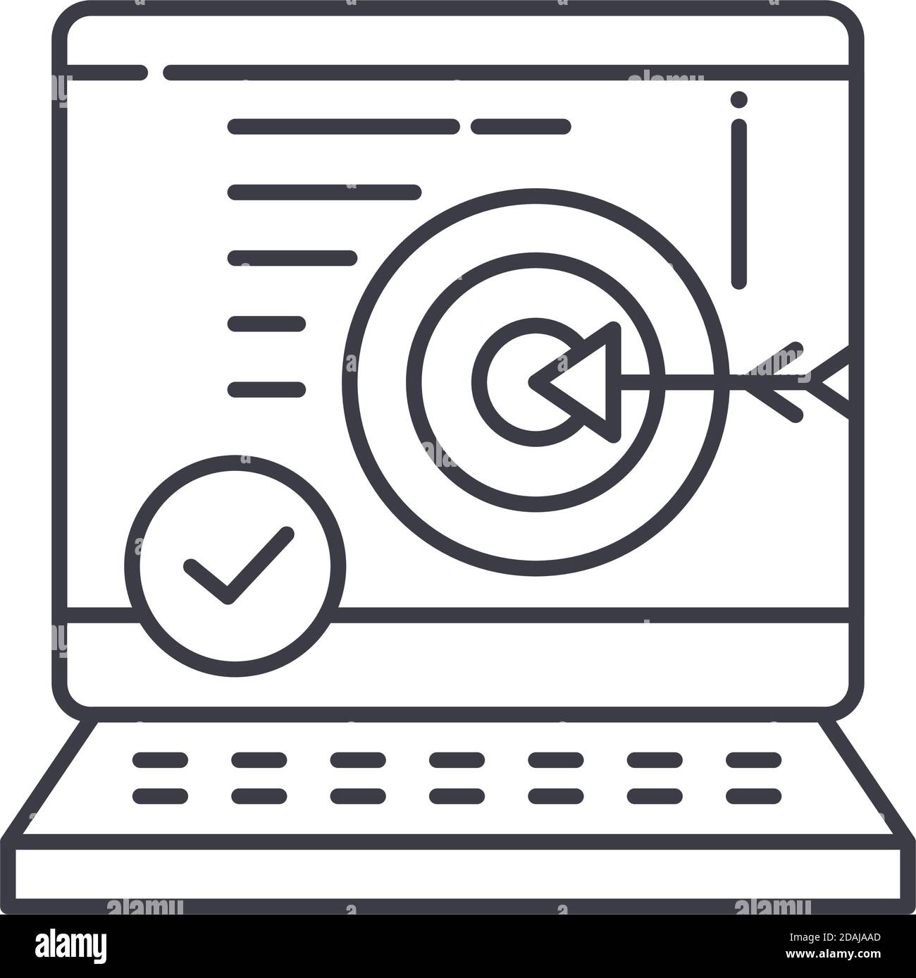 Business accuracy icon, linear isolated illustration, thin line vector ...