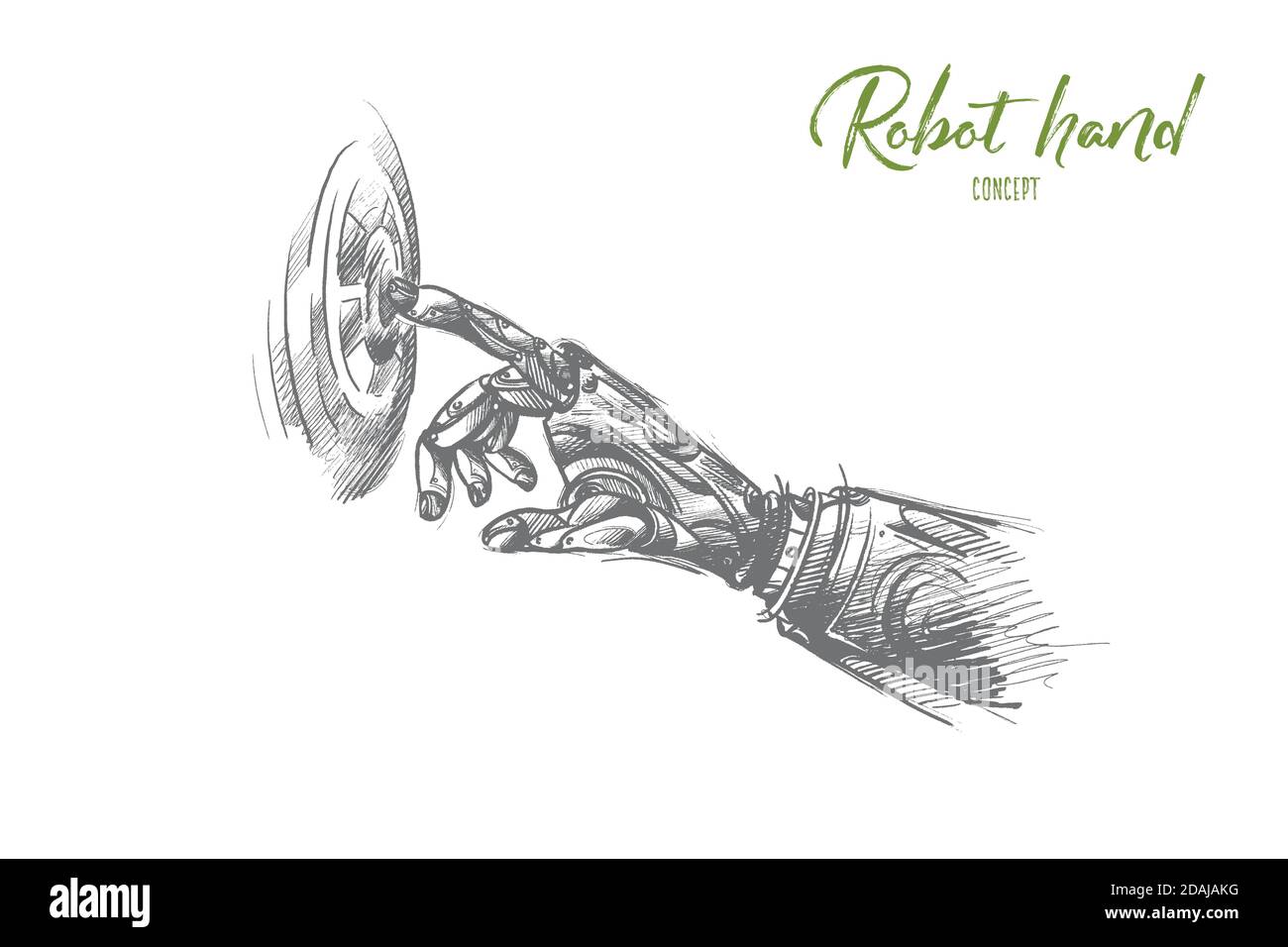 Robot hand concept. Hand drawn isolated vector Stock Vector Image & Art ...