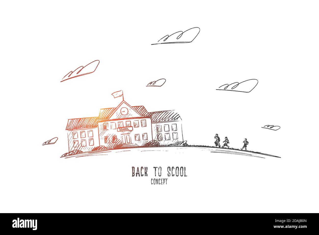 Back to school concept. Hand drawn isolated vector Stock Vector Image ...