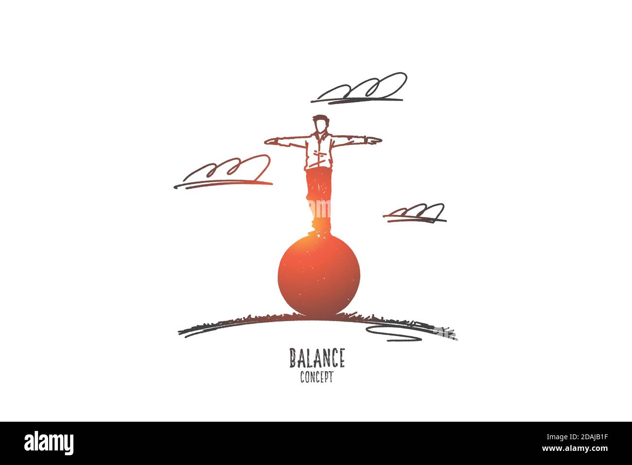 Balance concept. Hand drawn isolated vector Stock Vector Image & Art ...