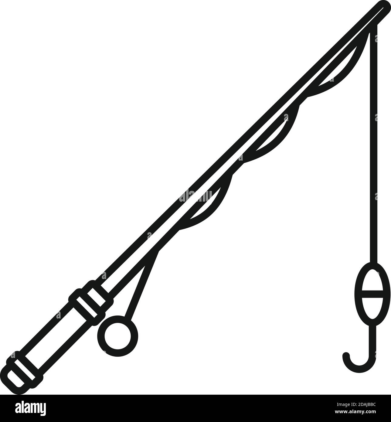 Fishing rod pole icon, outline style Stock Vector Image & Art - Alamy