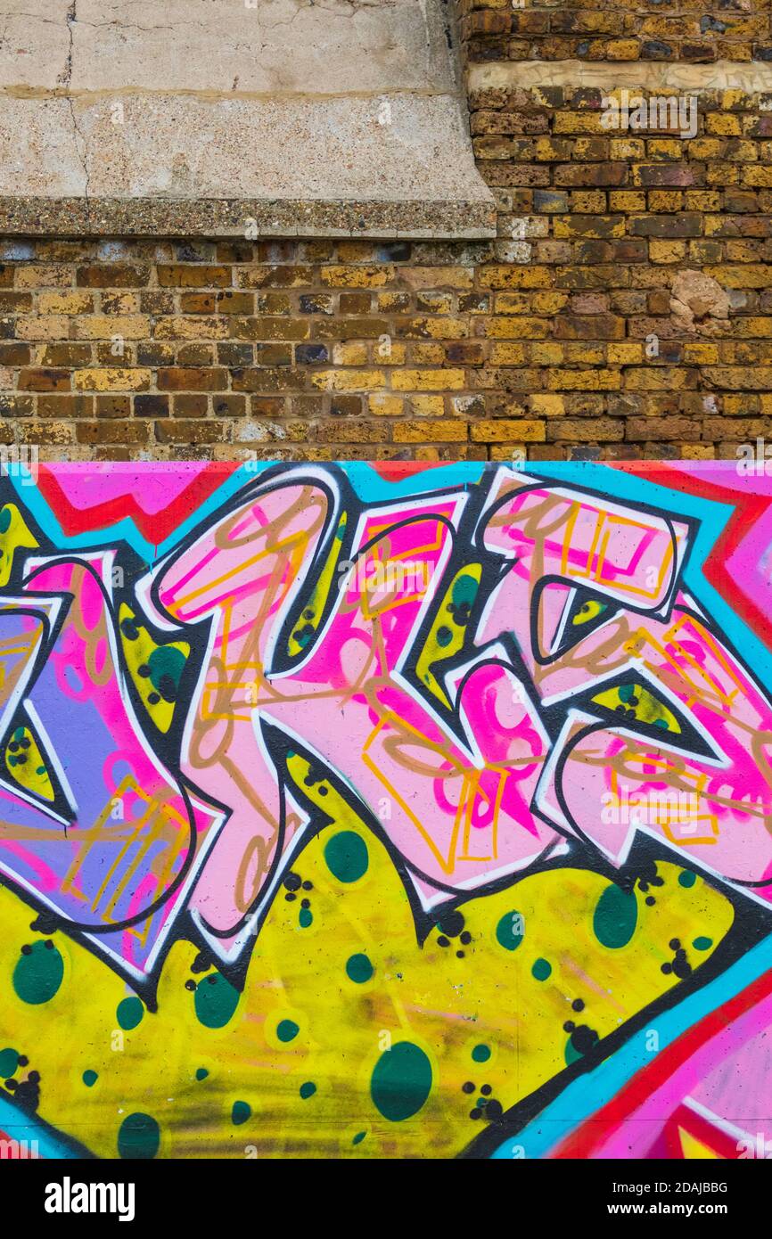 Anonymous Colorful Graffiti on Wall in Gunners Park,Shoeburyness, with ...