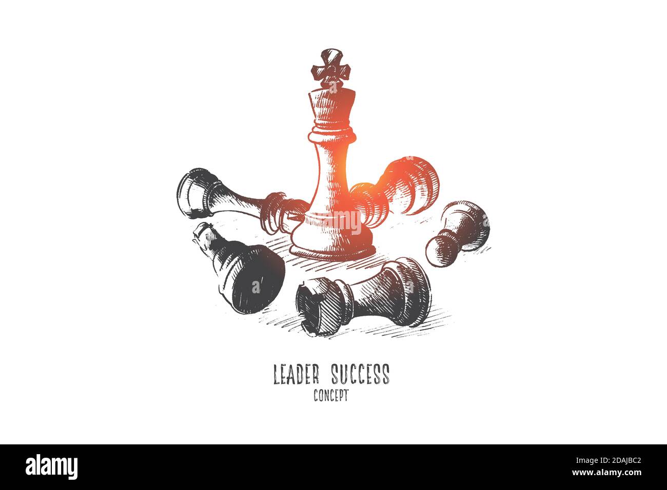 Leader success concept. Hand drawn isolated vector Stock Vector Image ...