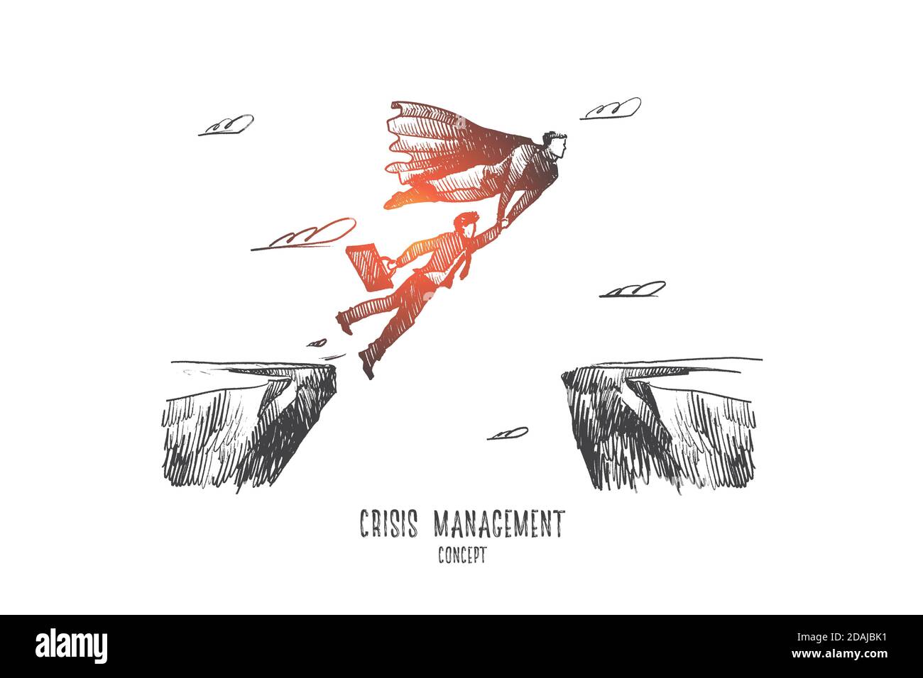 Crisis management concept. Hand drawn isolated vector Stock Vector ...