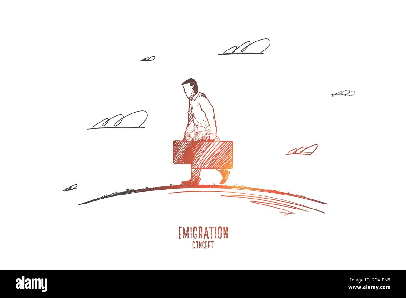 Emigration concept. Hand drawn isolated vector Stock Vector Image & Art ...