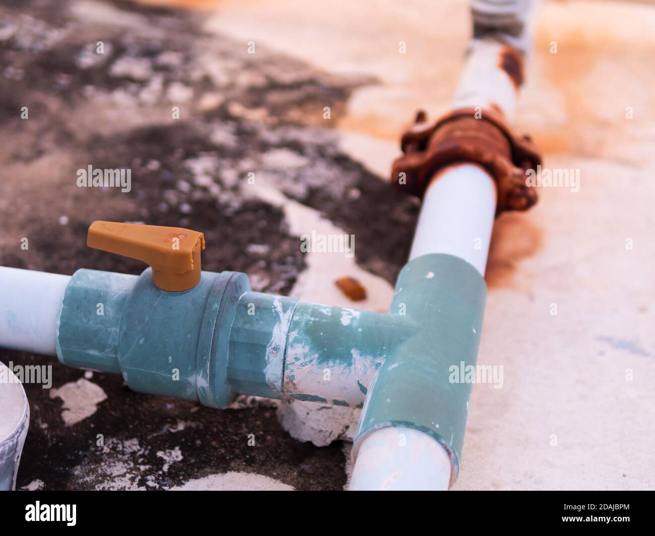 Damaged valves, pipes, and plumbing pipes, and lots of rusting, causing ...