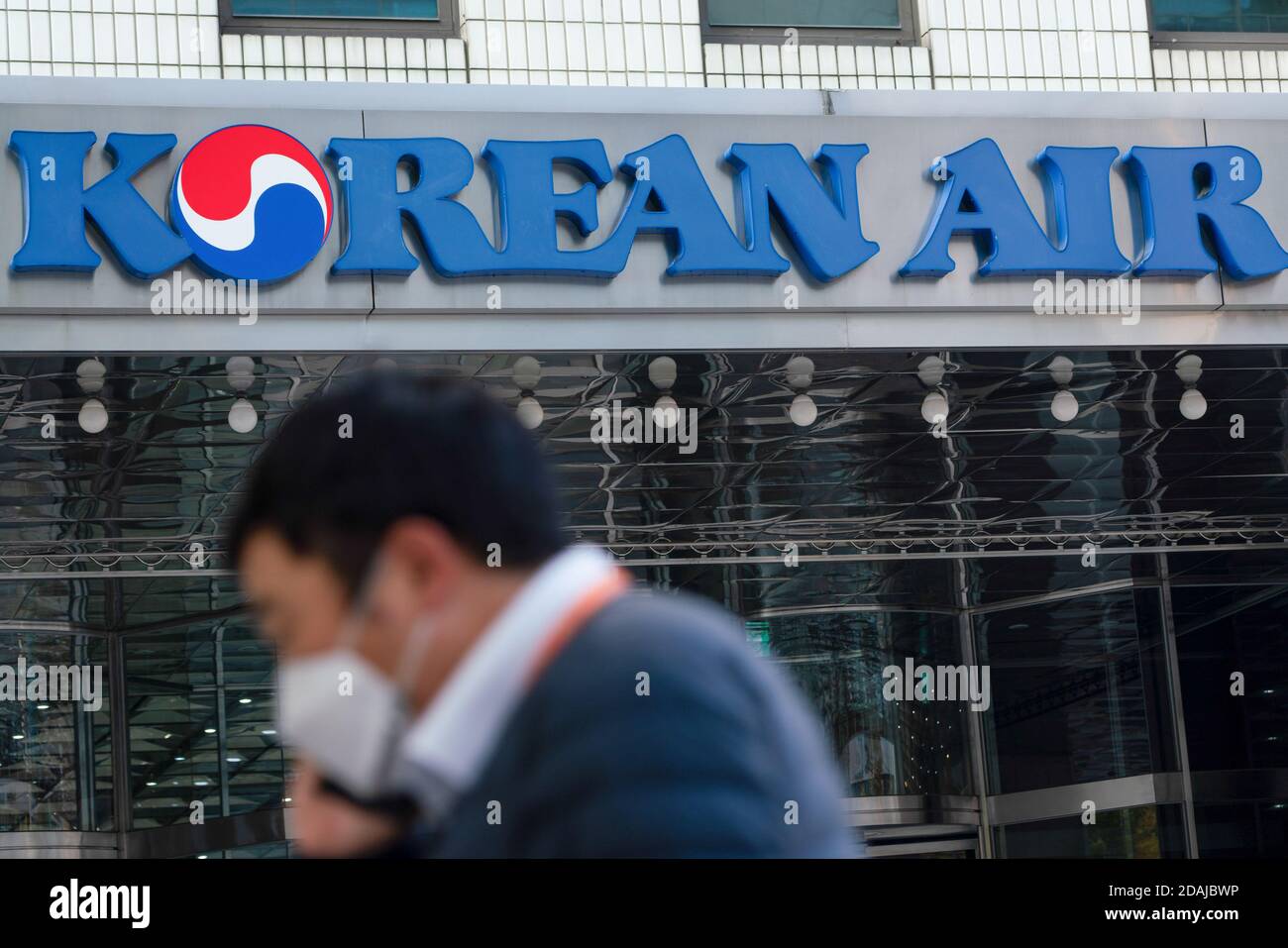 Korean Air building seen in Seoul. Hanjin Group, which owns South Korea ...