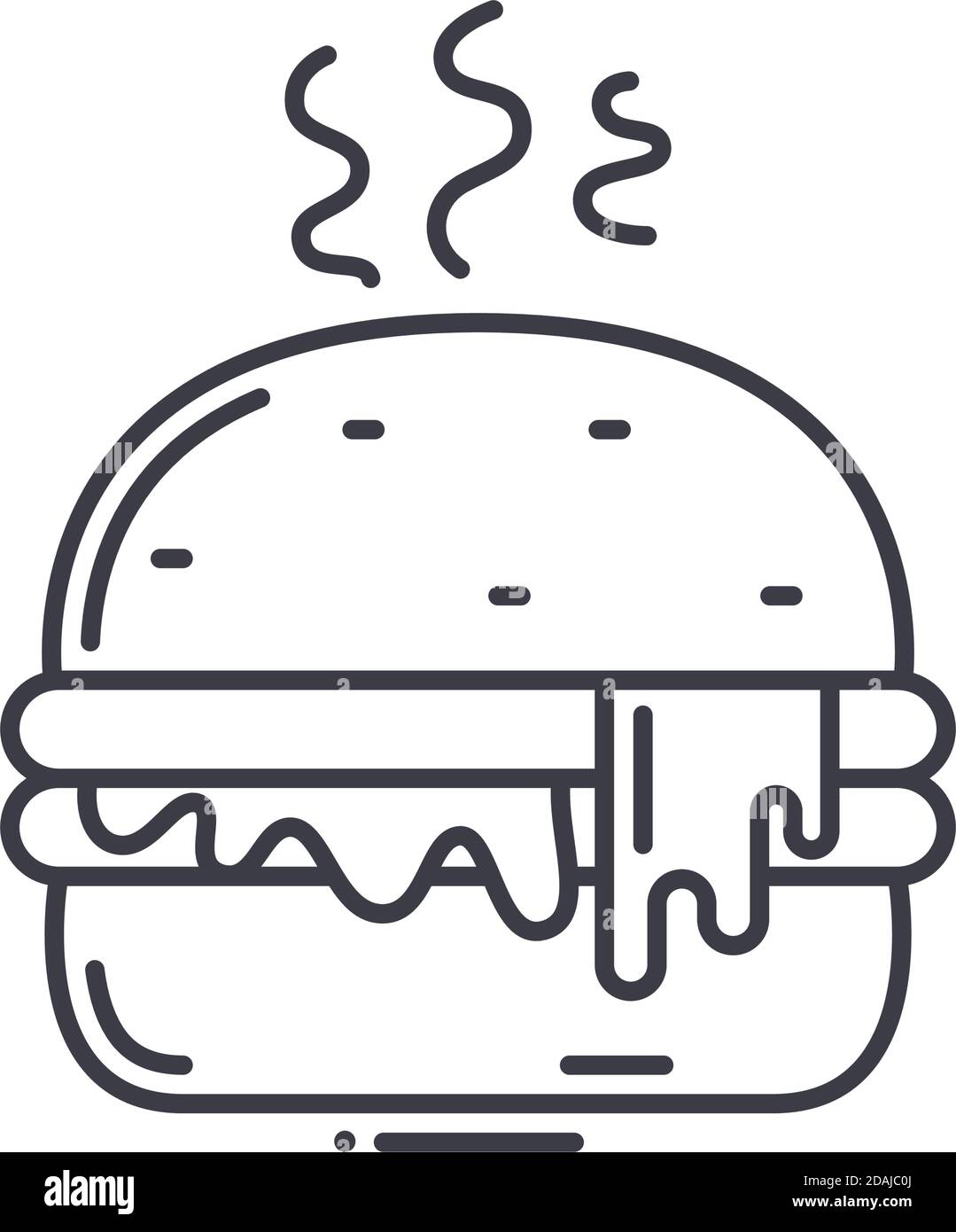 Burger icon, linear isolated illustration, thin line vector, web design ...