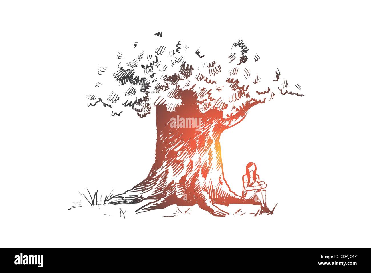 Big tree concept. Hand drawn isolated vector Stock Vector Image & Art ...