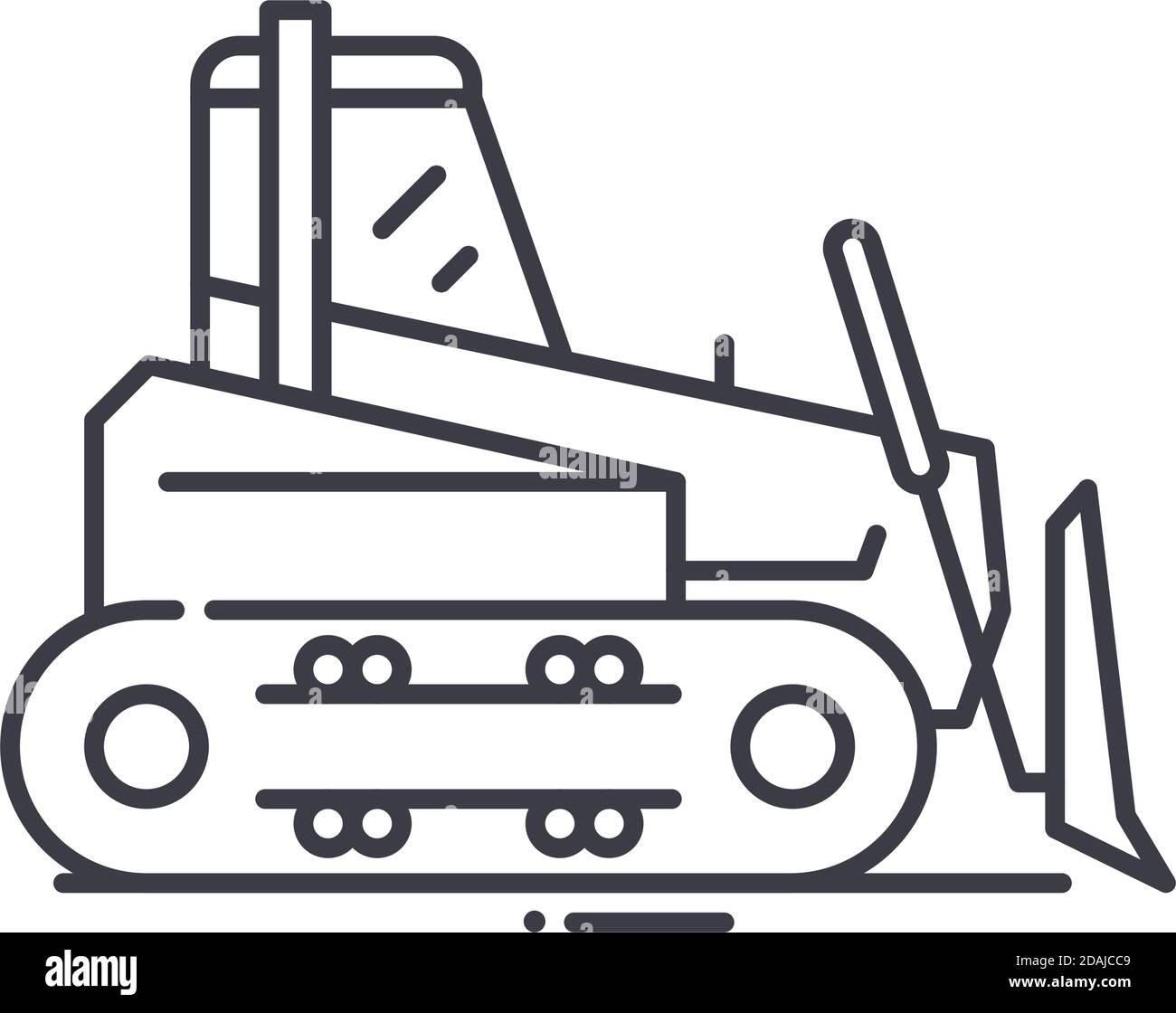 Bulldozer symbol icon, linear isolated illustration, thin line vector ...