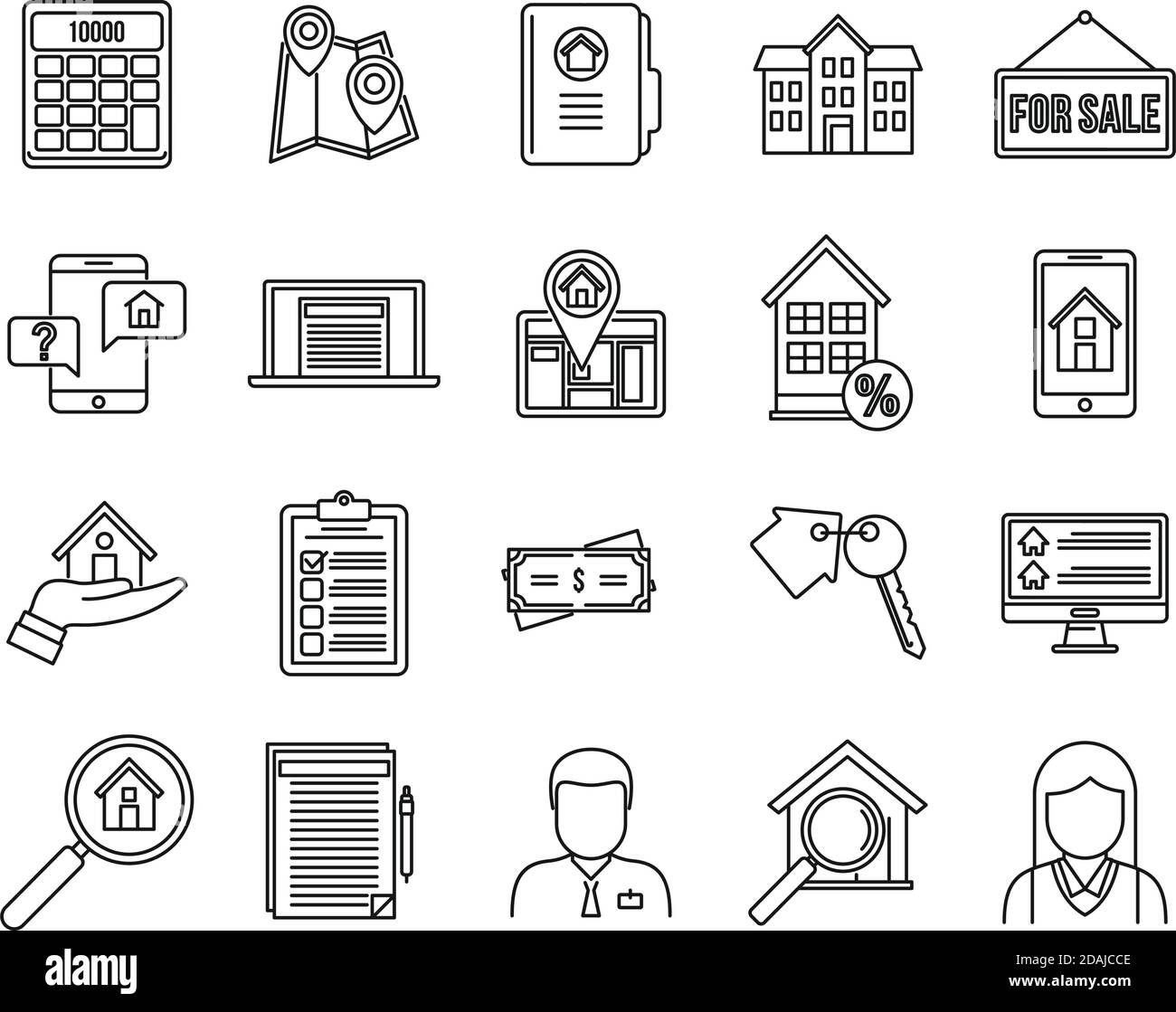 Realty building outline icons Stock Vector Images - Alamy