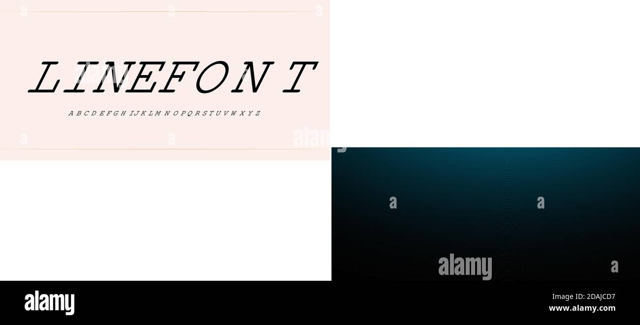 Simple serif alphabet from line. Thin elegant font for modern logo ...