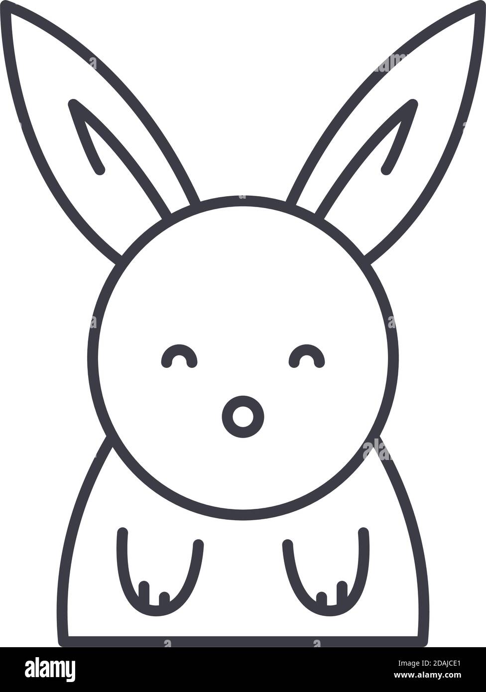 Bunny icon, linear isolated illustration, thin line vector, web design ...