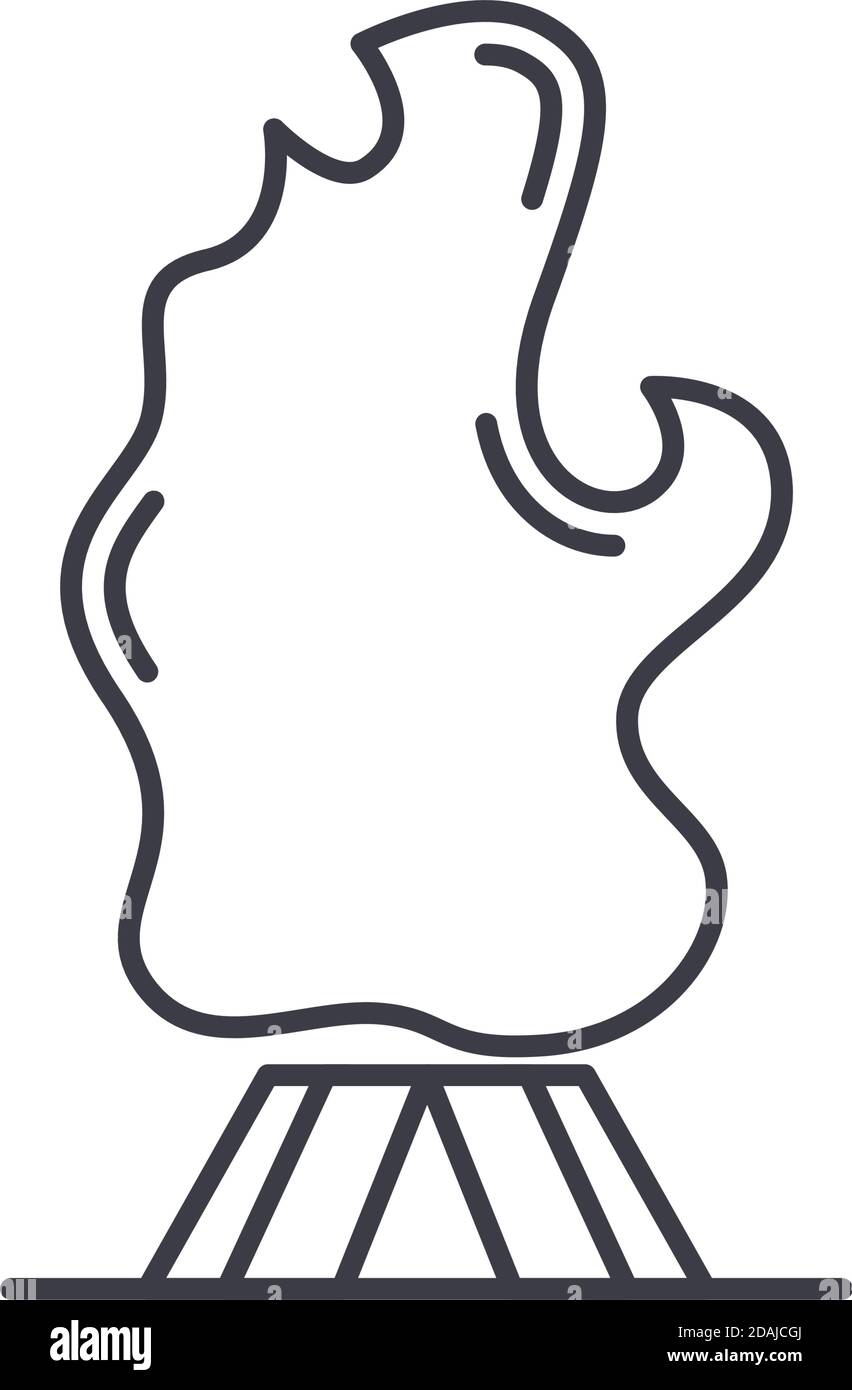 Bonfire icon, linear isolated illustration, thin line vector, web ...