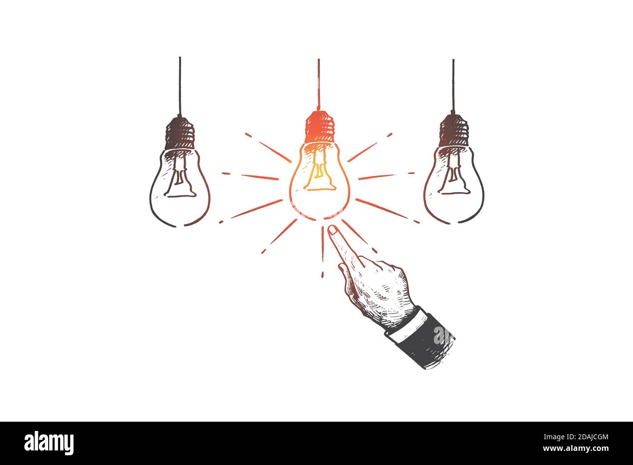 Best idea concept. Hand drawn isolated vector Stock Vector Image & Art ...