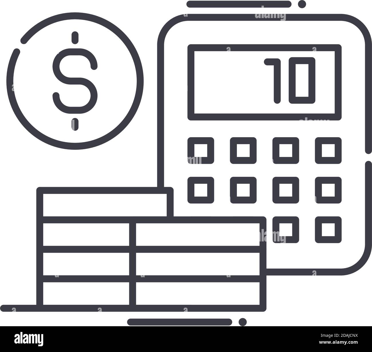 Budget system icon, linear isolated illustration, thin line vector, web ...
