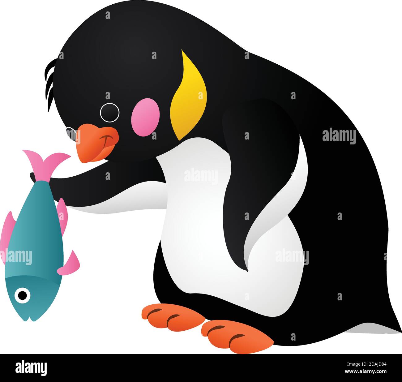 Cute penguin ice fishing Stock Vector Images - Alamy
