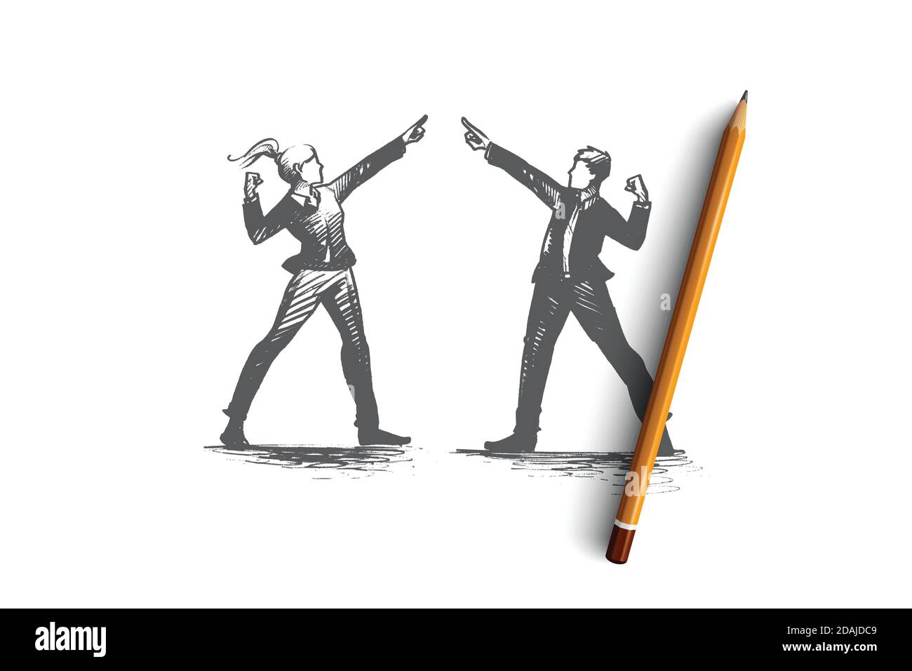 People leader concept. Hand drawn isolated vector Stock Vector Image ...