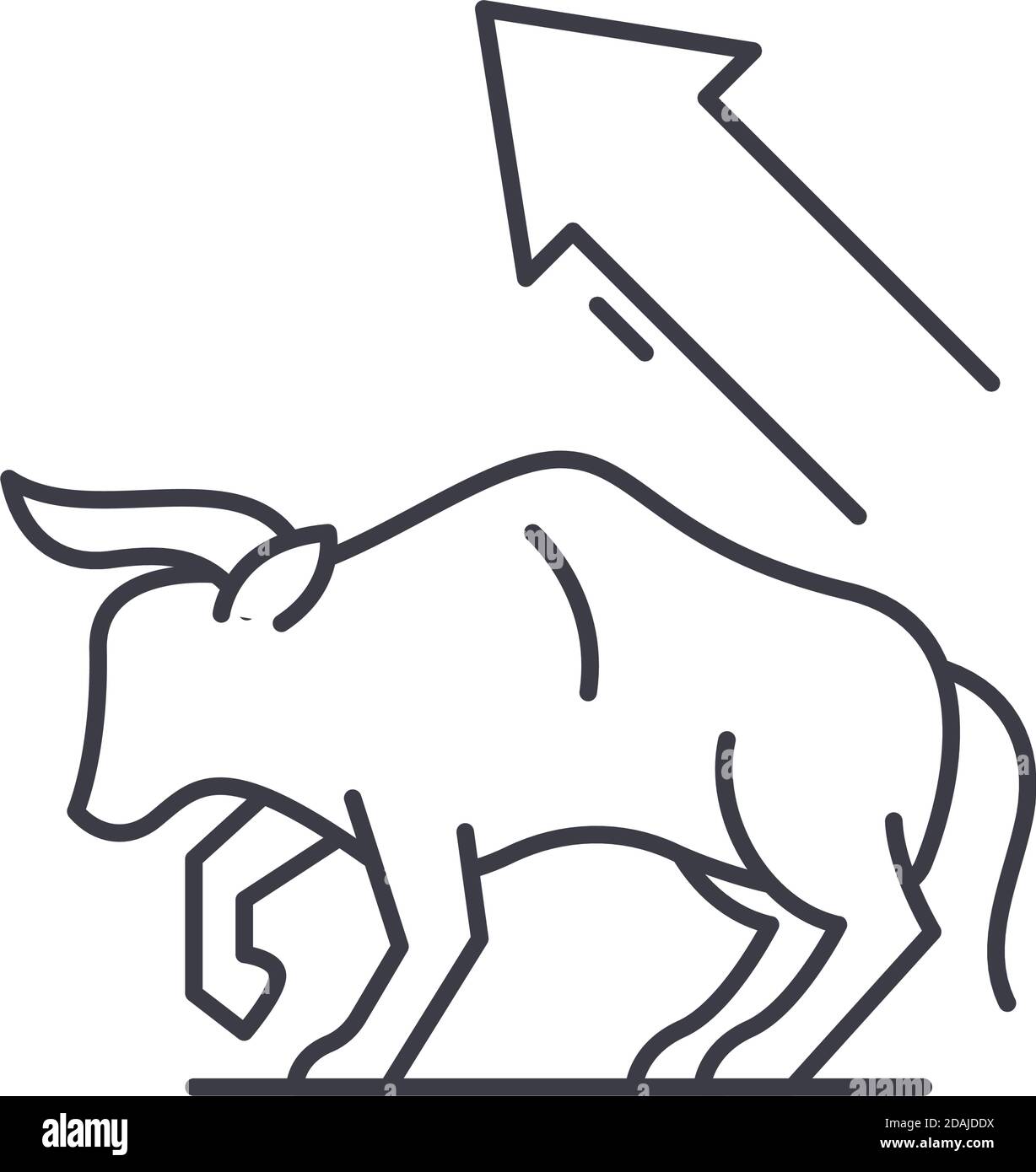 Bull trend icon, linear isolated illustration, thin line vector, web ...