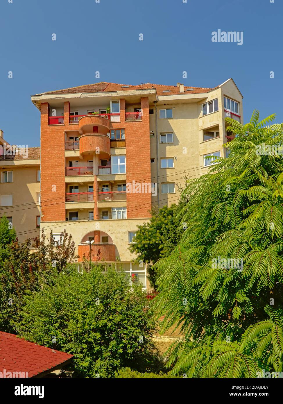 Apartment building in between trees in the suburbs of Alba Iulia ...