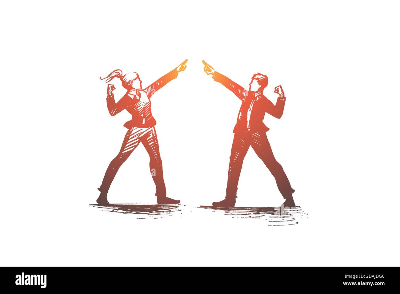 People leader concept. Hand drawn isolated vector Stock Vector Image ...