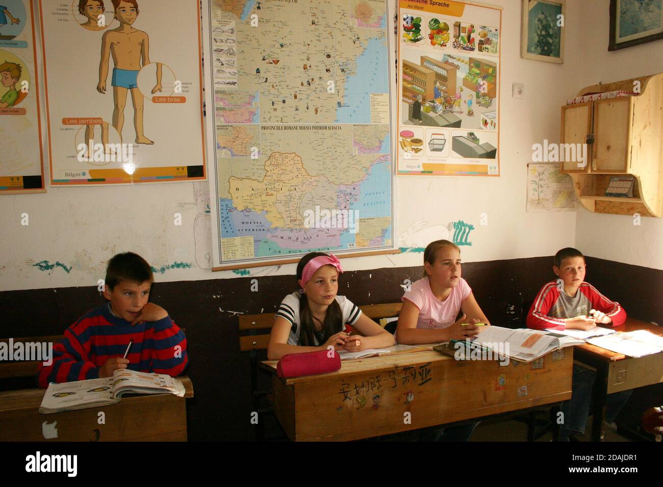 Students during the class in a small village school in Transylvania ...