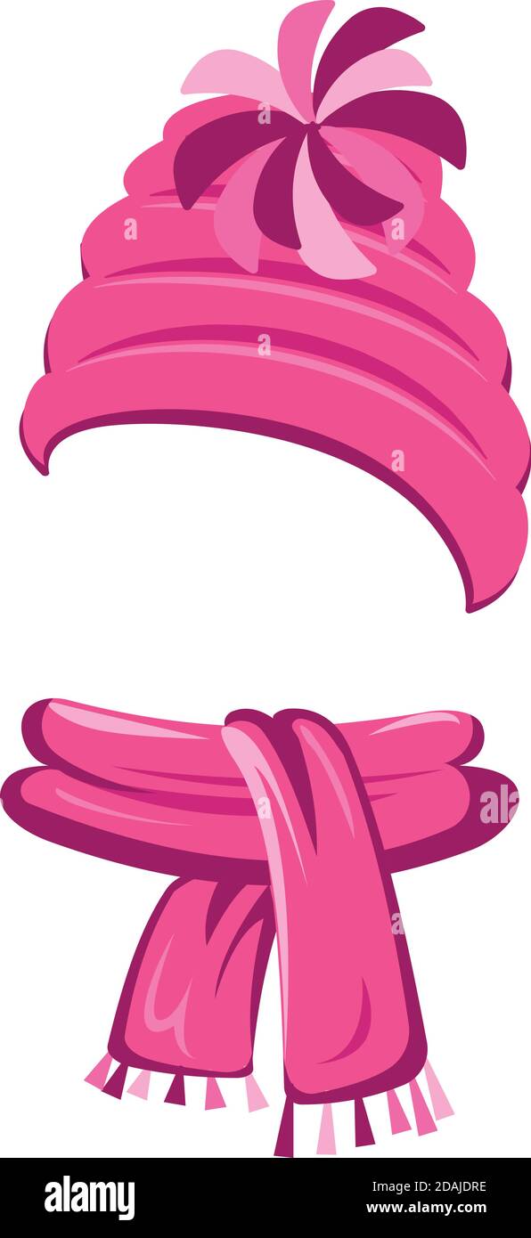 Knitted hat and scarf icon, cartoon style Stock Vector Image & Art - Alamy