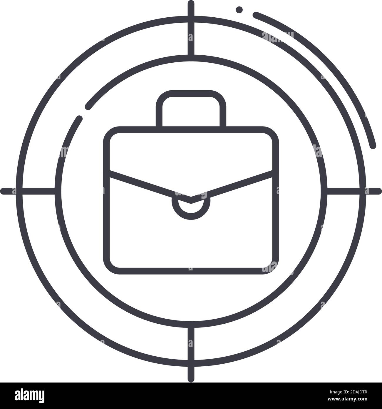 Business focused icon, linear isolated illustration, thin line vector ...