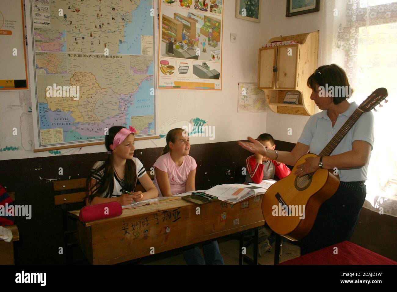 Students during the class in a small village school in Transylvania ...