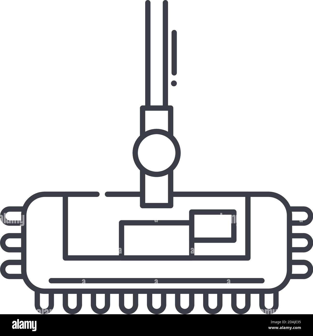 Broom icon, linear isolated illustration, thin line vector, web design ...