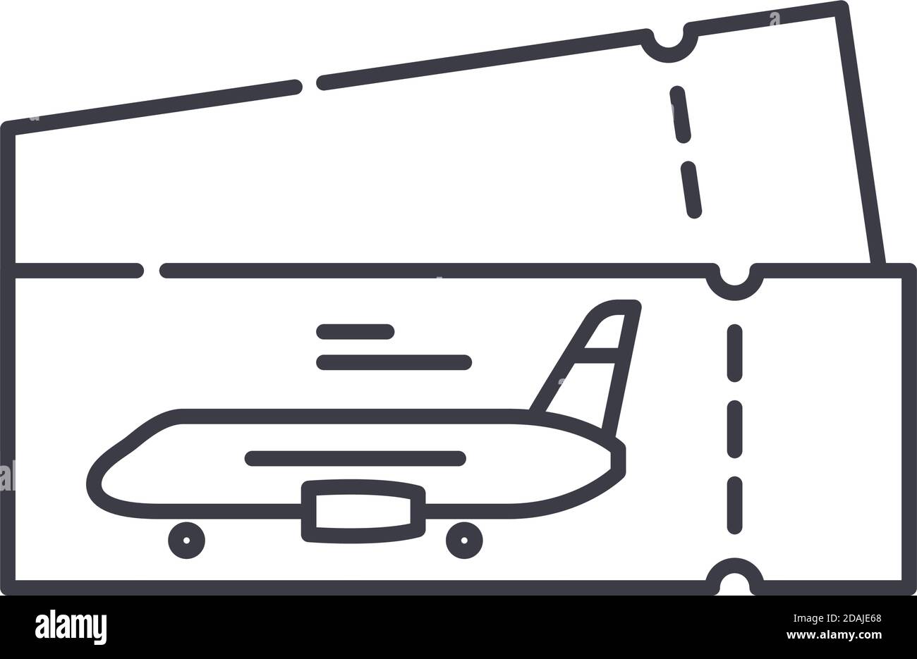 Boarding pass concept icon, linear isolated illustration, thin line ...