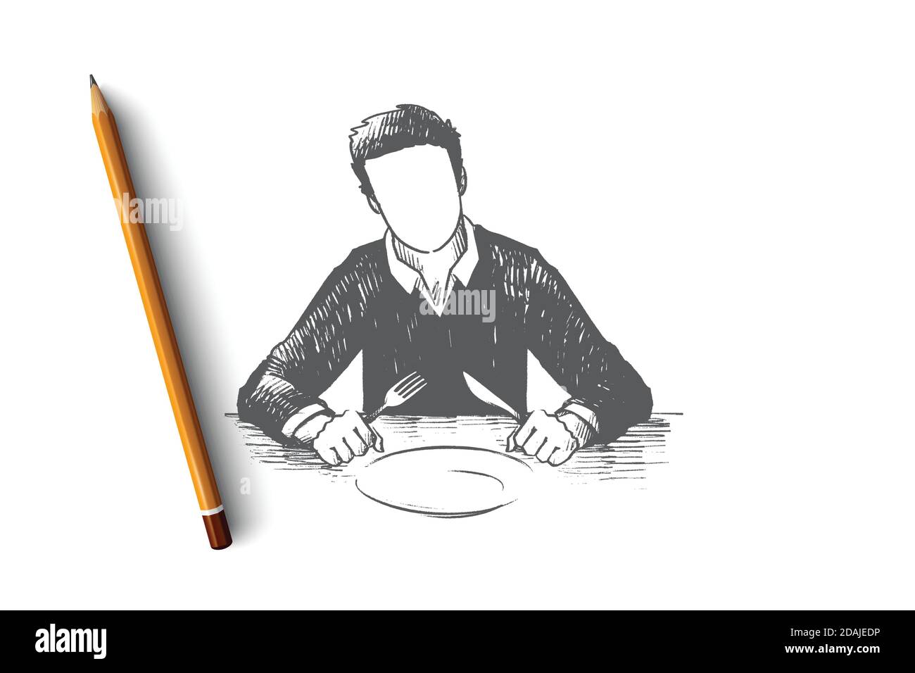 Waiting concept. Hand drawn isolated vector Stock Vector Image & Art ...