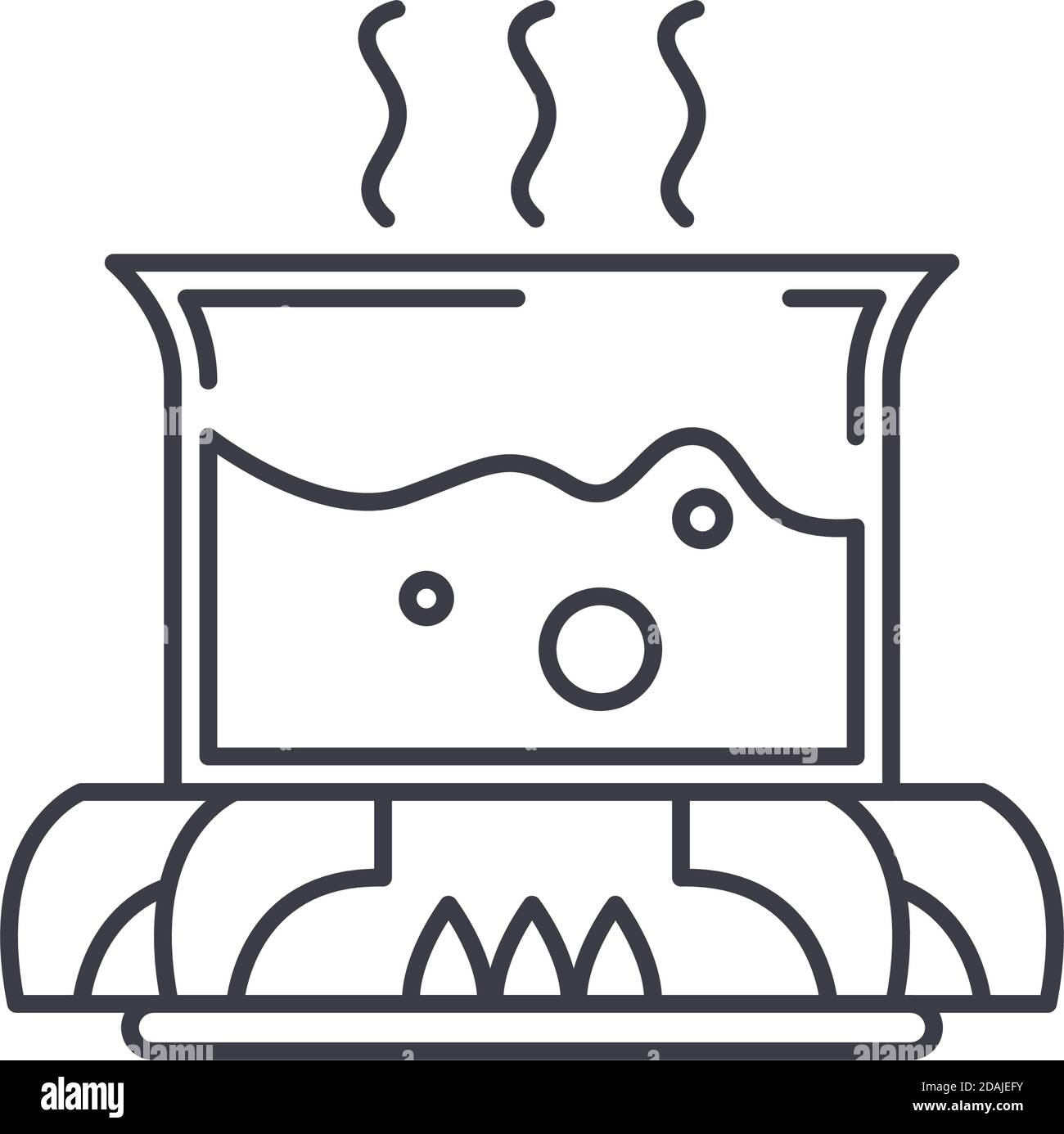 Boiled water icon, linear isolated illustration, thin line vector, web ...