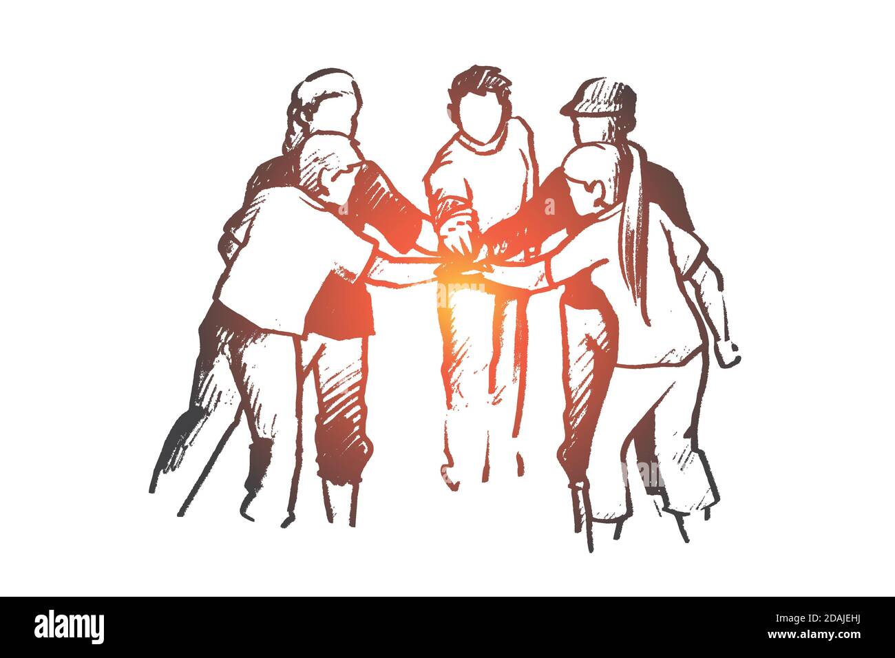 Volunteer concept. Hand drawn isolated vector Stock Vector Image & Art ...