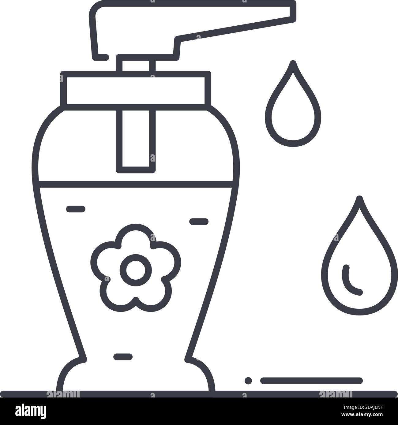 Body lotion concept icon, linear isolated illustration, thin line ...