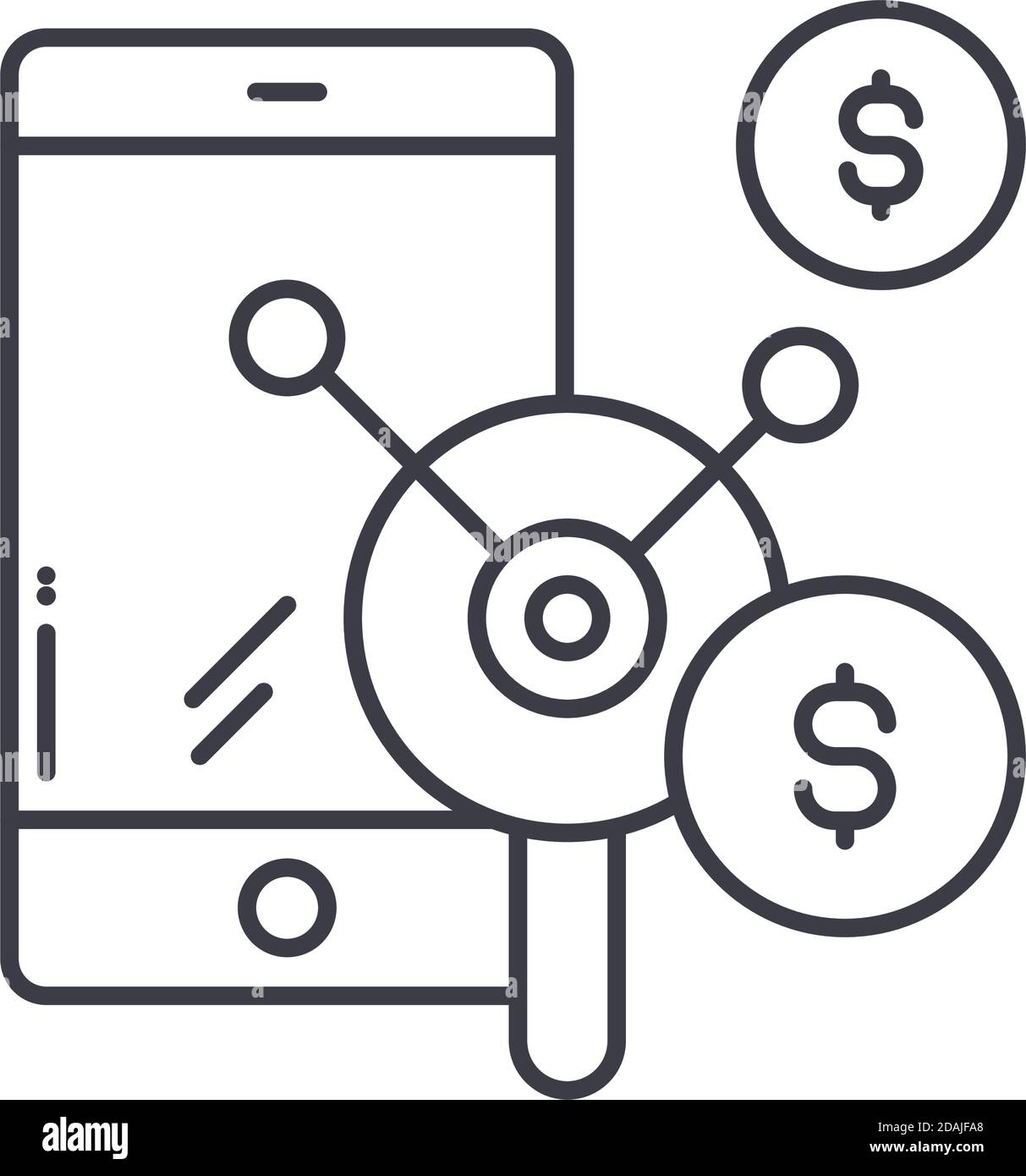 Budget analysis icon, linear isolated illustration, thin line vector ...