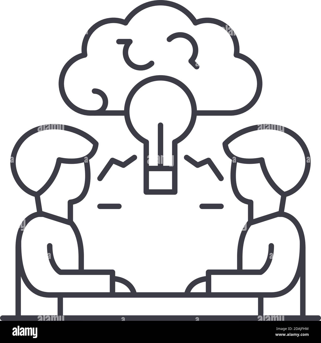 Brainstorming icon, linear isolated illustration, thin line vector, web ...
