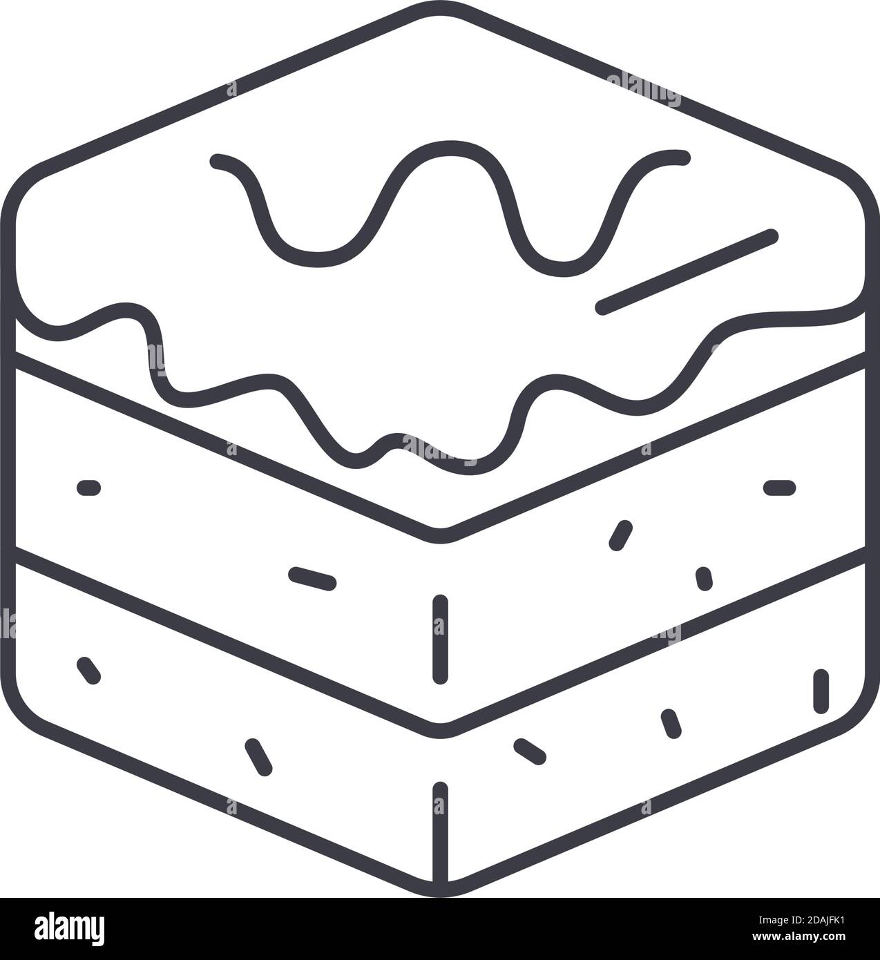 Brownie icon, linear isolated illustration, thin line vector, web ...